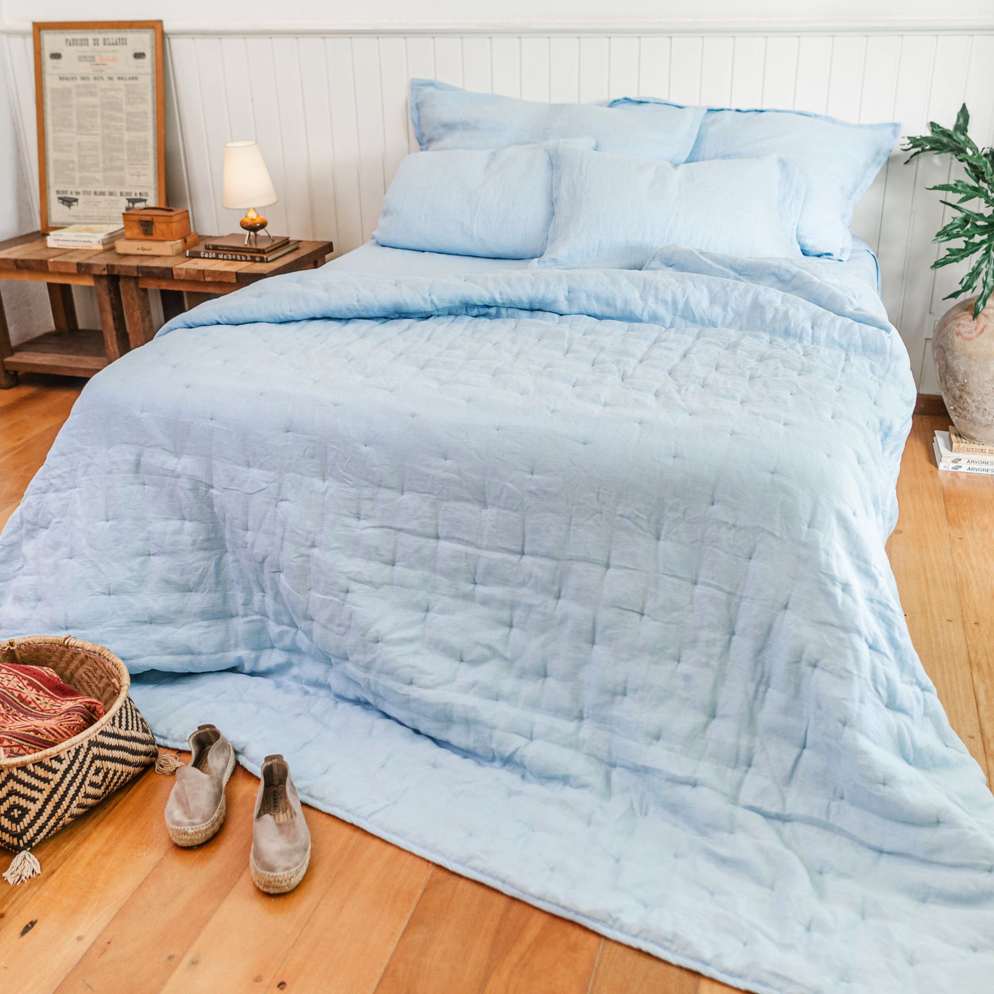 Linen Quilted Blanket - Shop Certified European Linen | Lilla & Charles