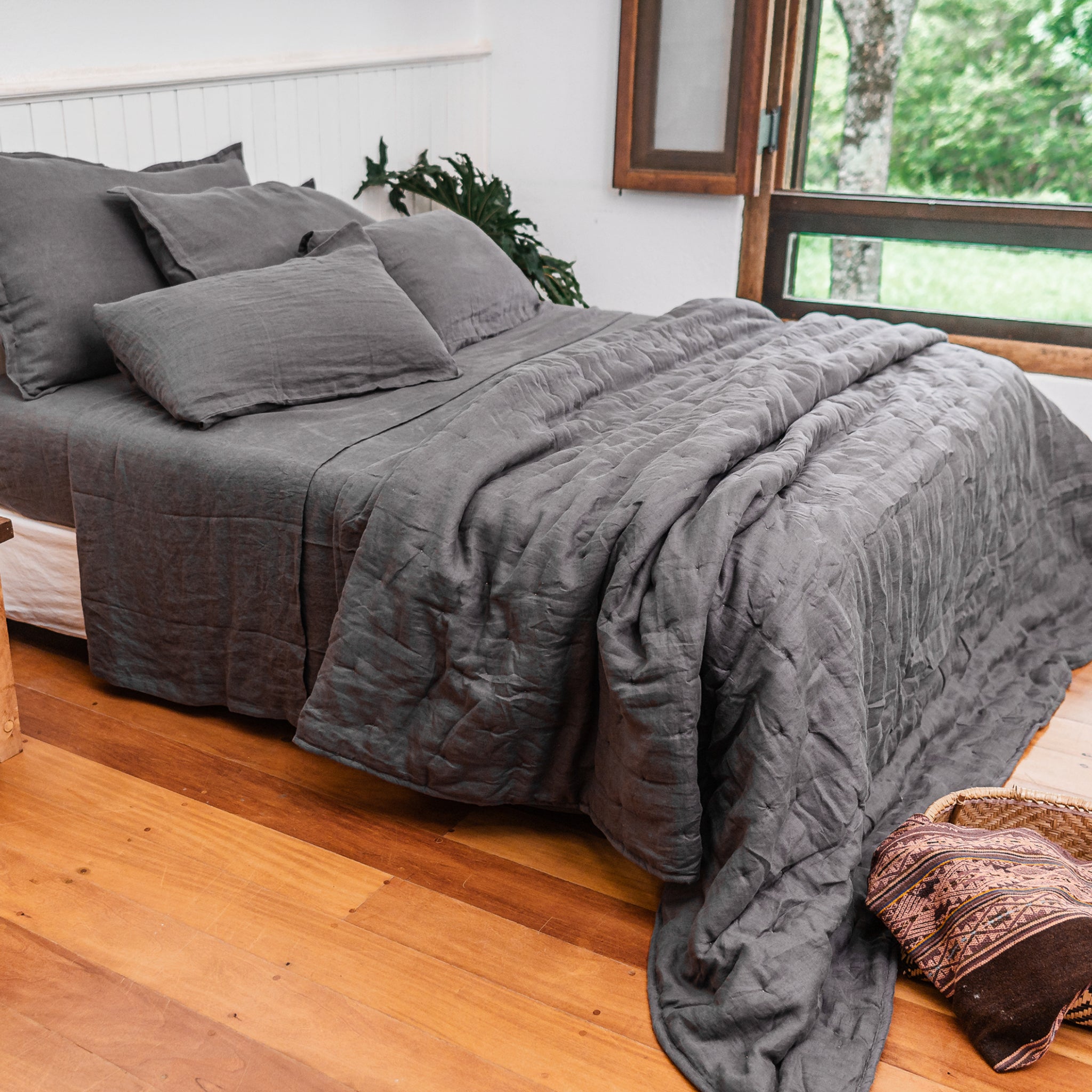 Linen Quilted Blanket - Shop Certified European Linen | Lilla & Charles