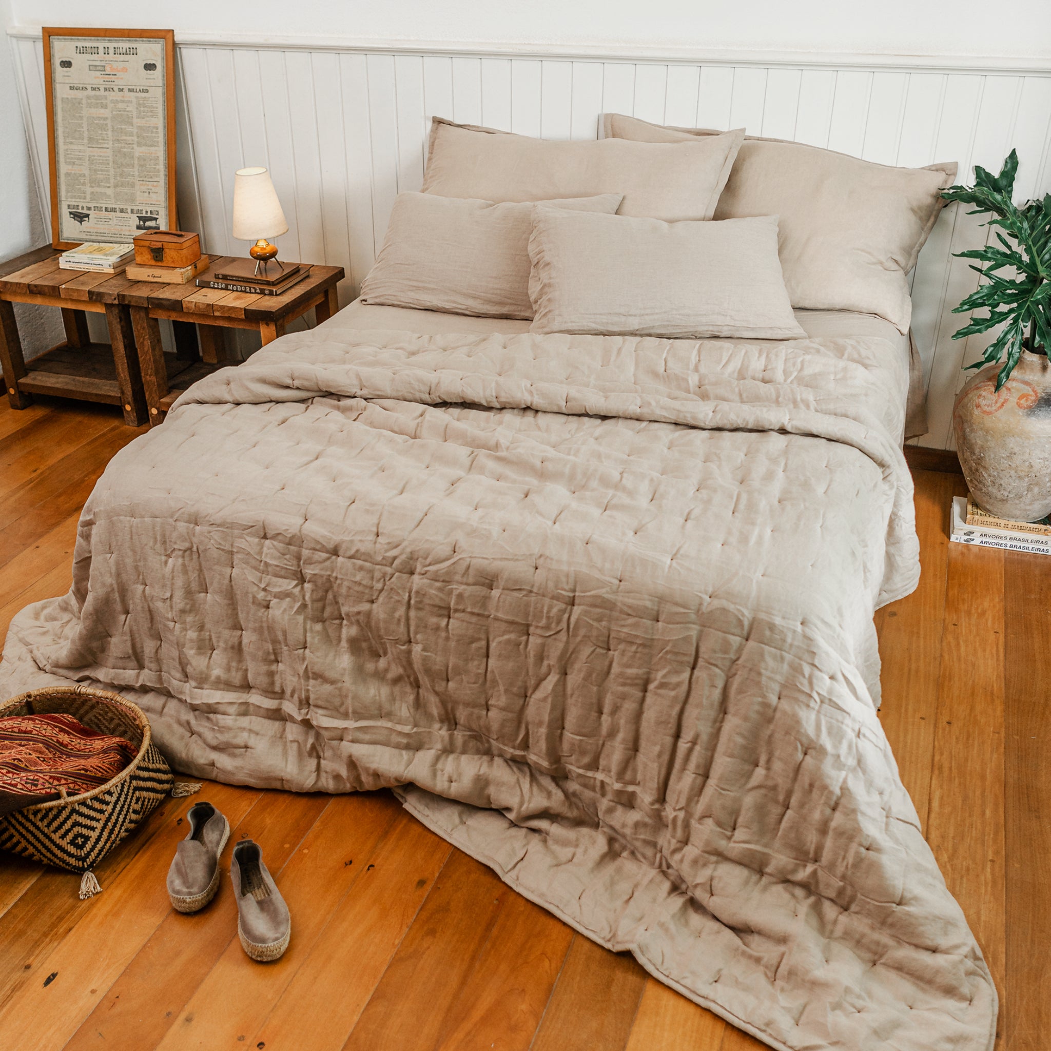 Linen Quilted Blanket - Shop Certified European Linen | Lilla & Charles